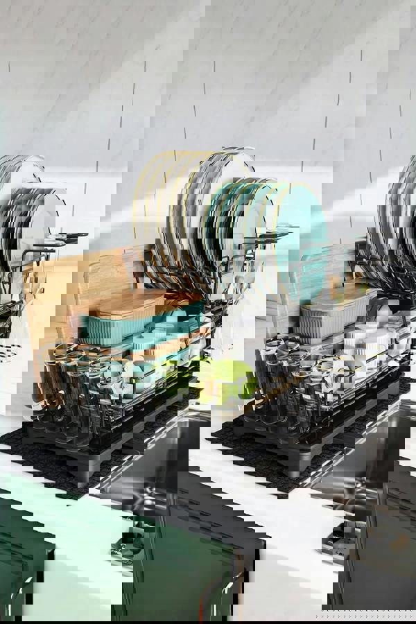 Living and Home 2-Tier Detachable Dish Drainer Rack | Rackhams