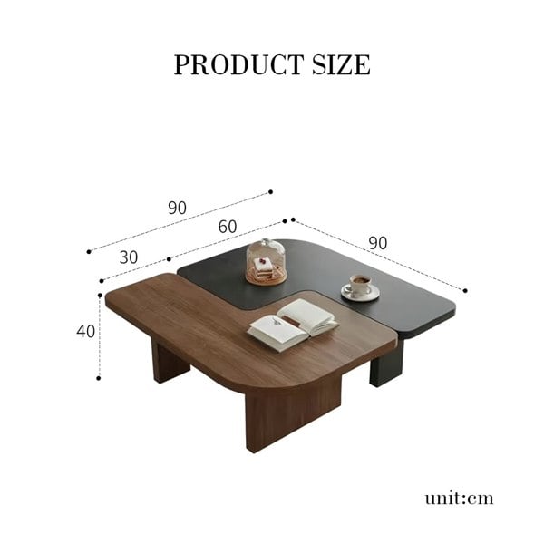 Weilai Concept Helios Square Coffee Table Set, Black & | Rackhams