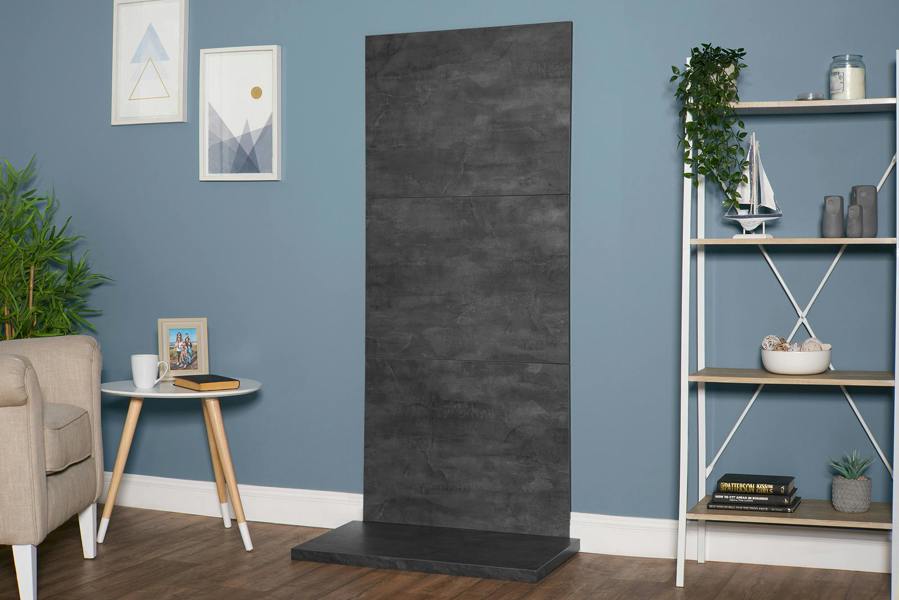 Acantha x3 Tile & Hearth Set in Slate Venetian Plaster | Rackhams