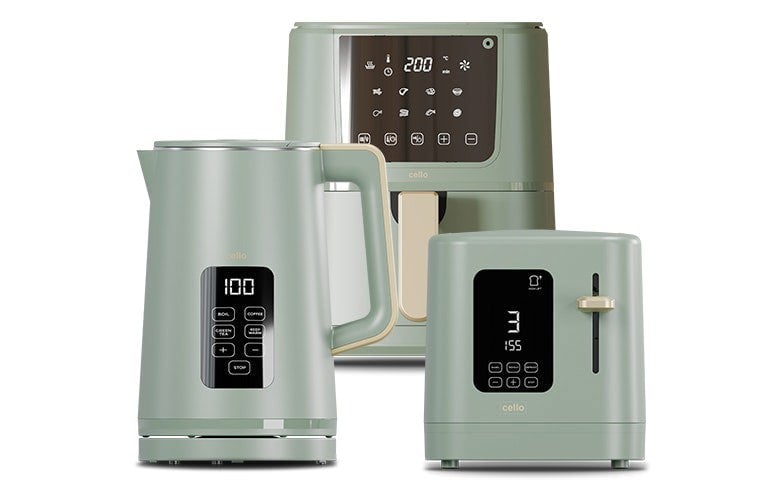 Cello Kitchen Bundle - Digital Kettle, 2 Slice Toaster | Rackhams