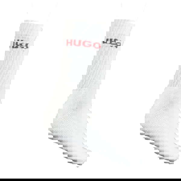 HUGO 6-Pack Rib Logo Sports Socks, Black and White | Rackhams