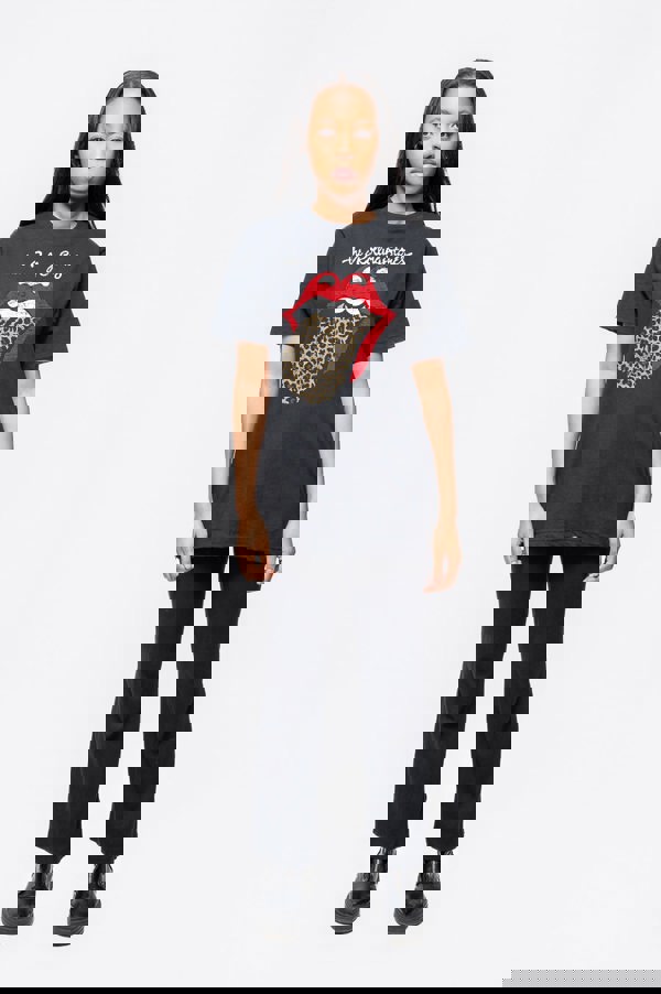 The Rolling Stones Leopard Print Tongue T Shirt | Rackhams