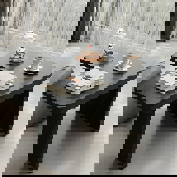 Weilai Concept Helios Square Coffee Table Set, Black & | Rackhams