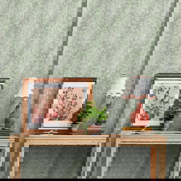 Laura Ashley Maddox Wallpaper | Sage Green | Rackhams