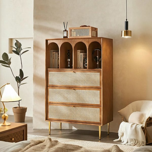 Weilai Concept Maasai Tall Sideboard, Rattan & Solid | Rackhams