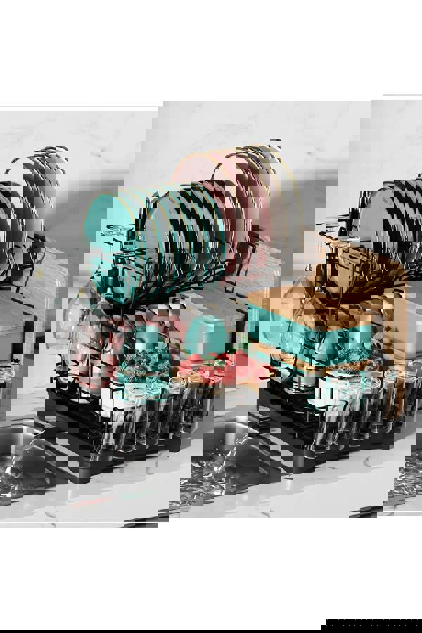 Living and Home 2-Tier Detachable Dish Drainer Rack | Rackhams