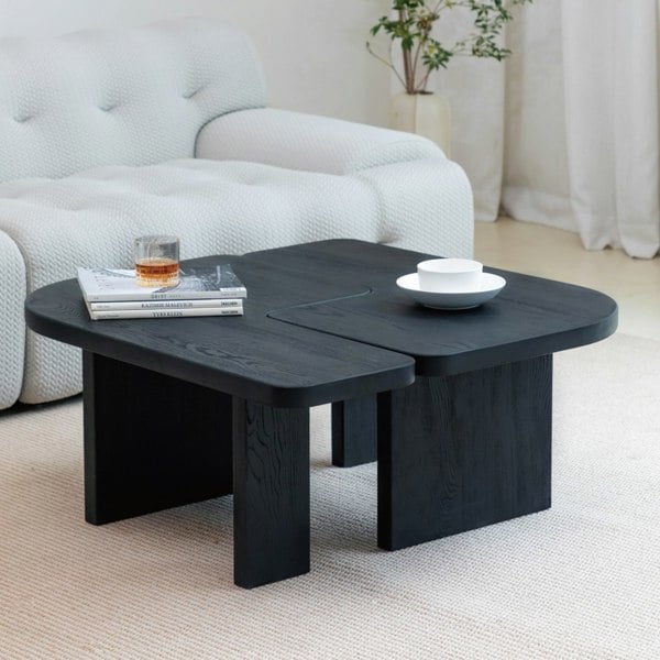 Weilai Concept Helios Square Coffee Table Set, Black & | Rackhams