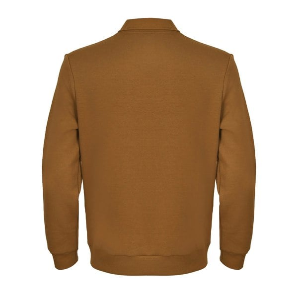 David WeJ Enzo Cotton Zip Polo - Coffee | Rackhams