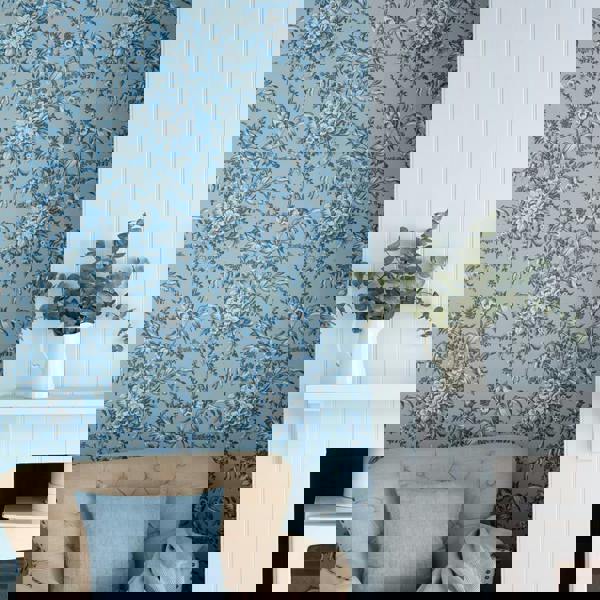 Laura Ashley Picardie Wallpaper | Blue Sky | Rackhams